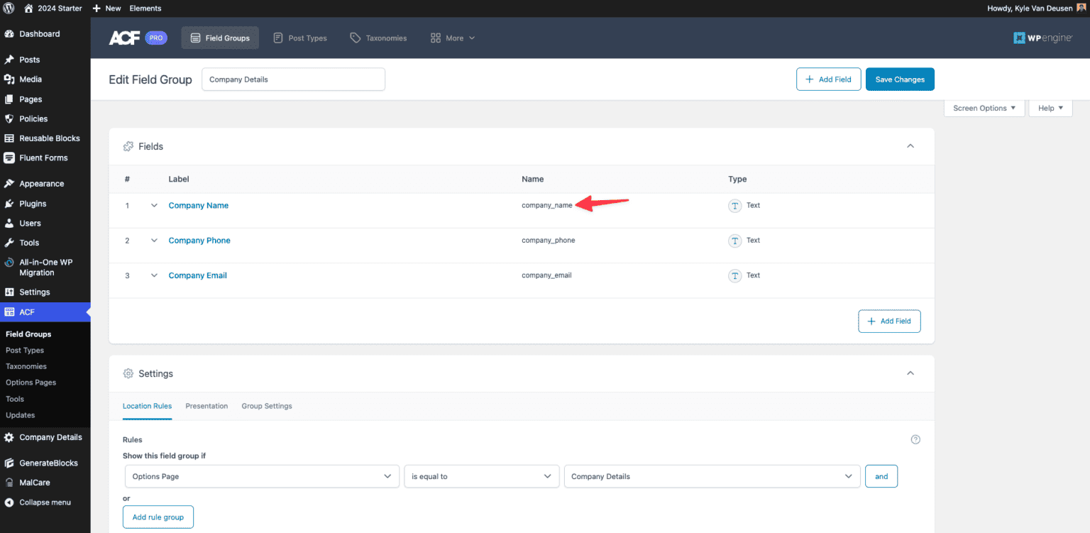 Simple Guide for Using ACF Options Pages with GenerateBlocks